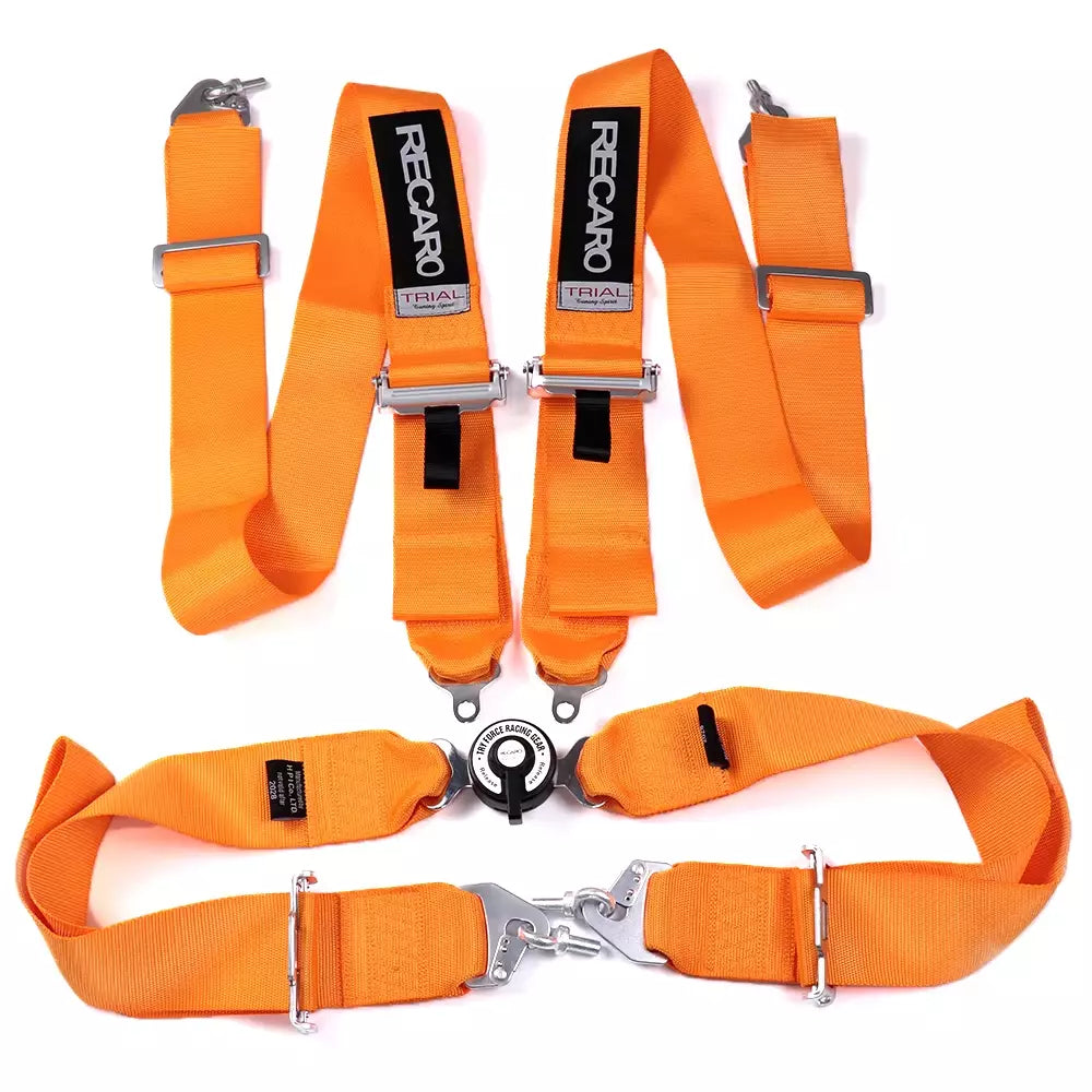 RECARO 4 Point 3" Racing Seat Belt Quick Release Snap-On Harness (Oran ...